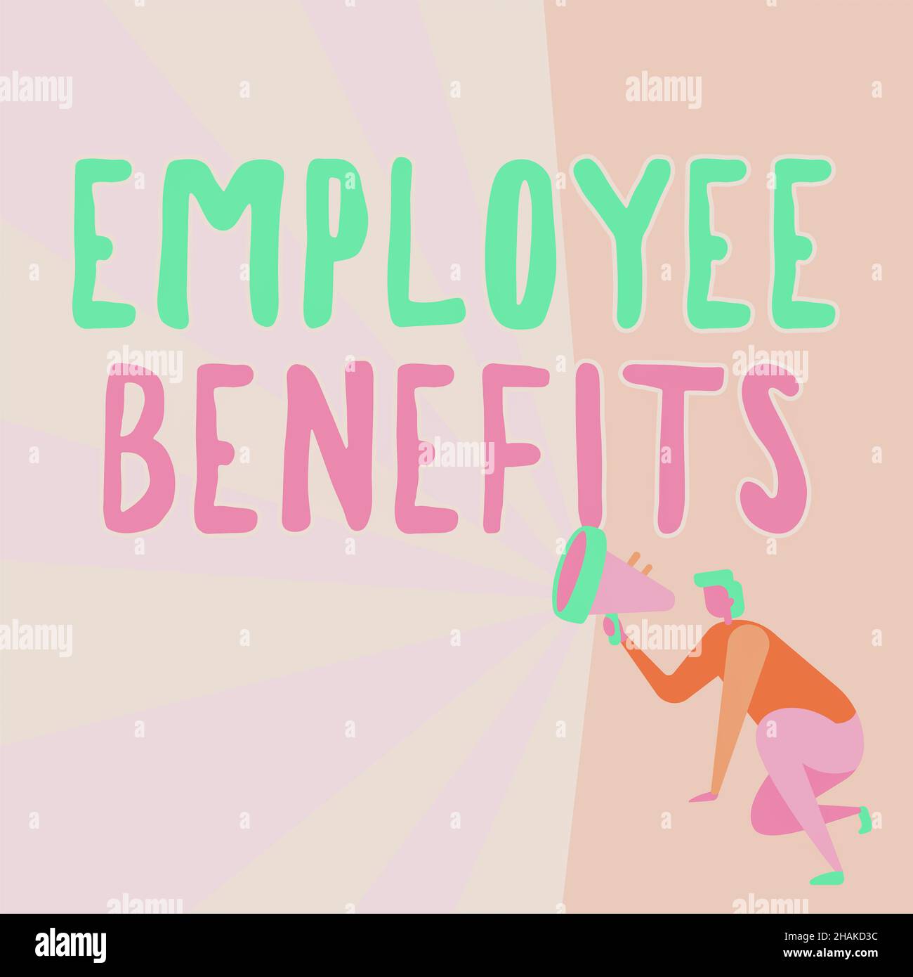 Conceptual caption Employee Benefits. Concept meaning Indirect and ...