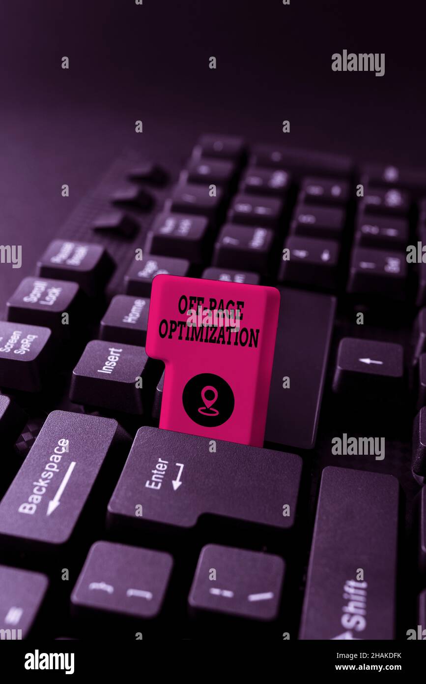 Writing displaying text Off Page Optimization. Word Written on Website ...