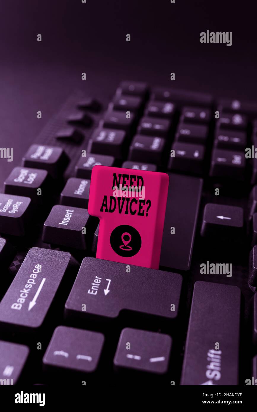 Text sign showing Need Advice Question. Business idea Asking someone if ...