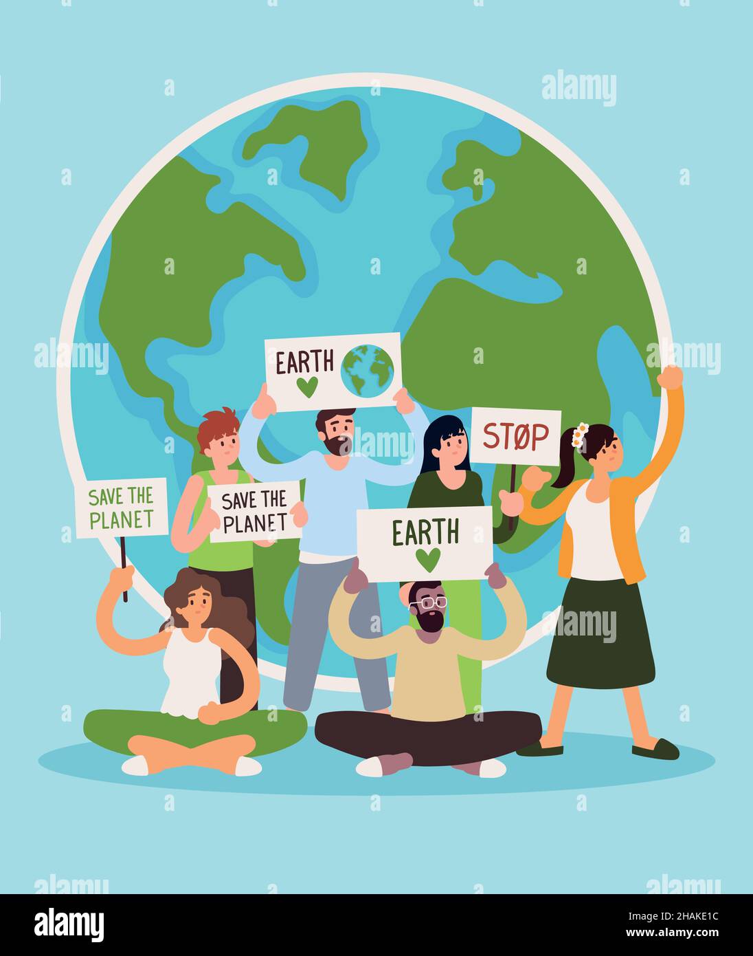 Green activists Stock Vector Images - Alamy