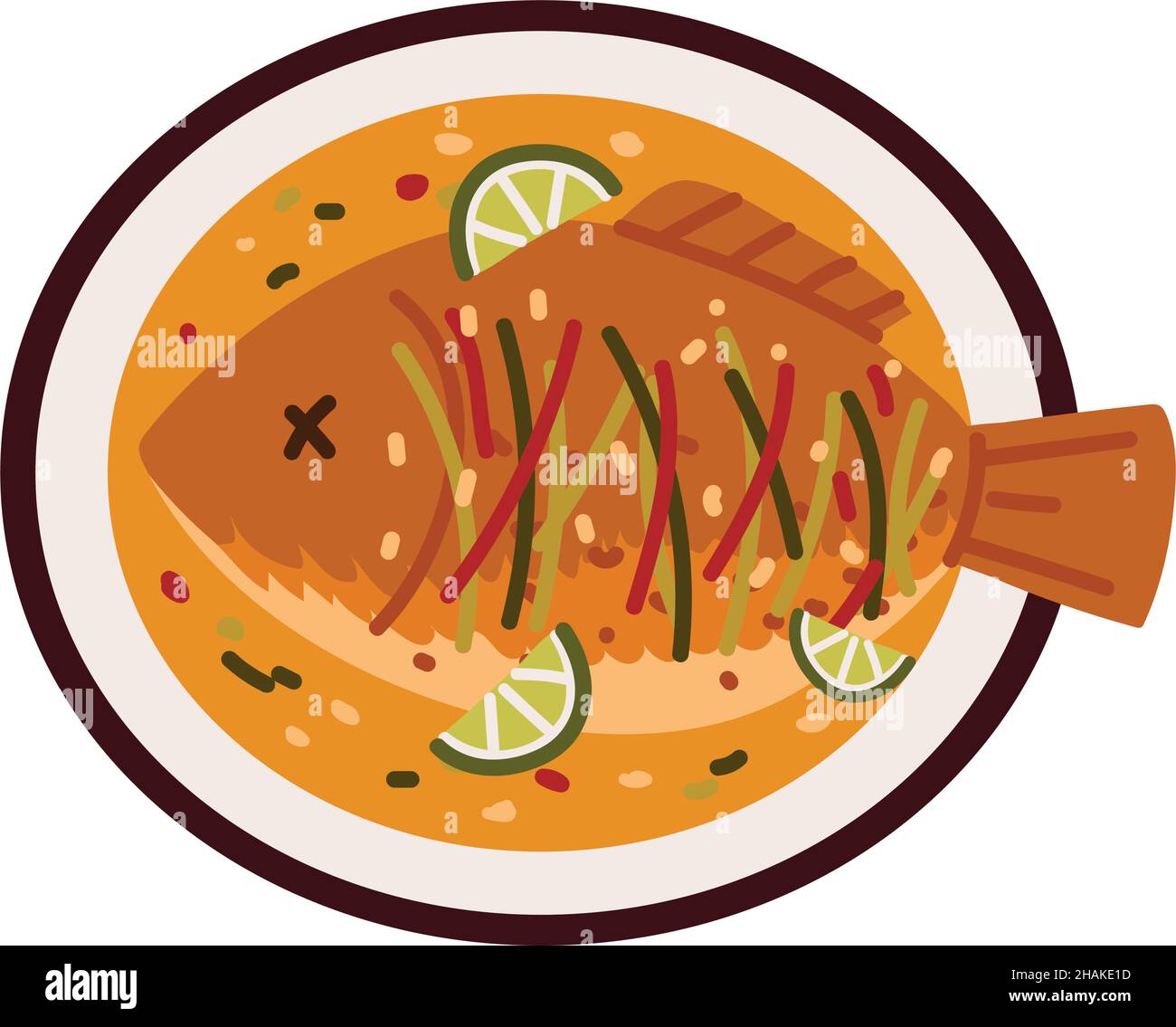 fried fish and soup Stock Vector Image & Art - Alamy