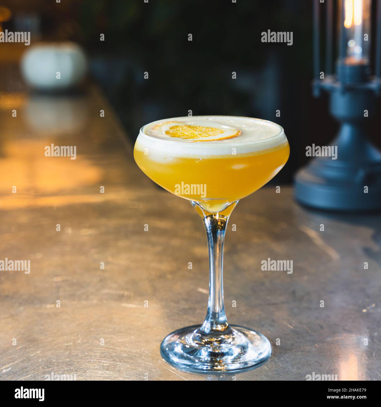 Cocktail with Orange Garnish Stock Photo - Alamy