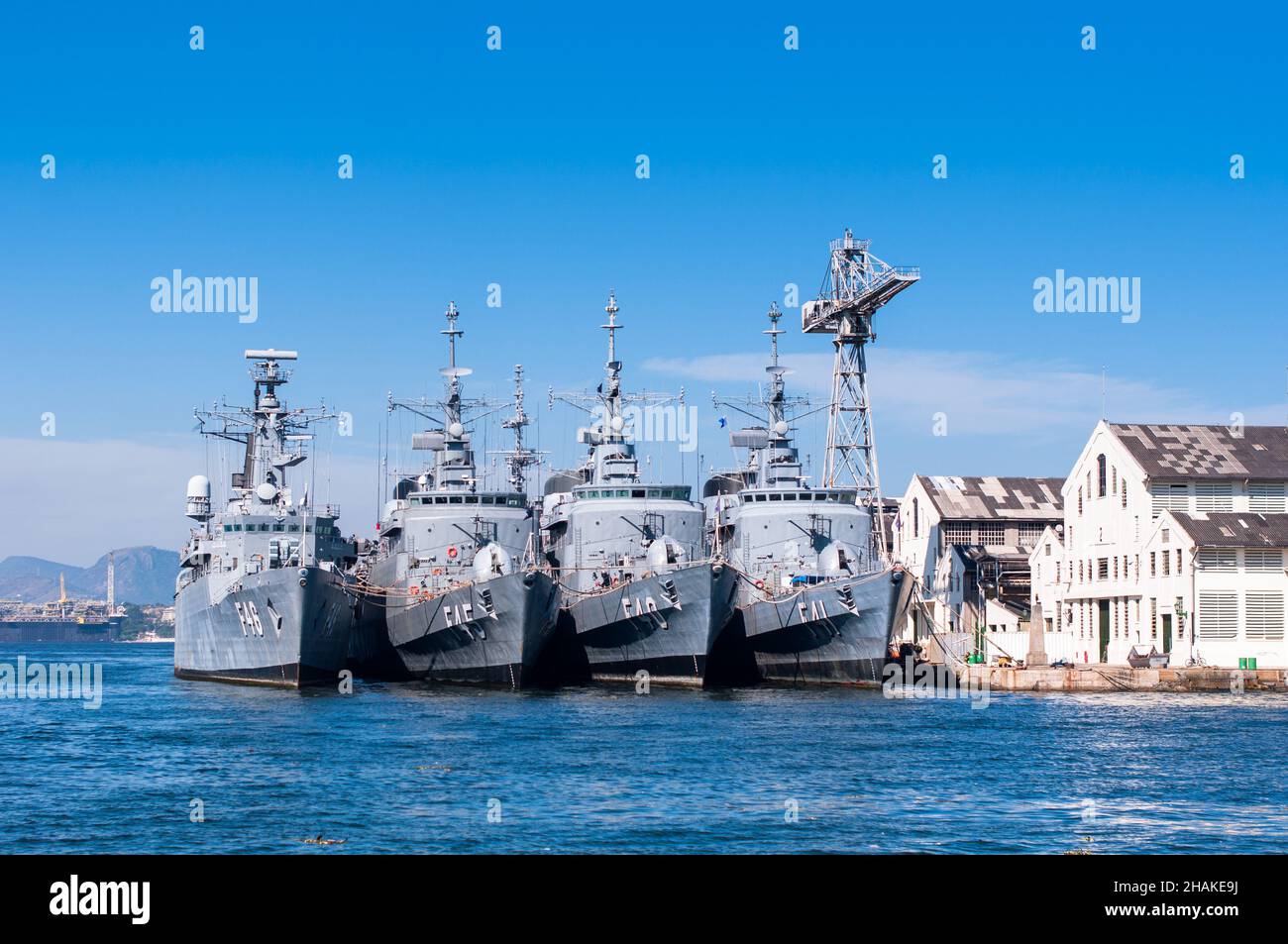 Rio de Janeiro, Brazil - August 9, 2018; Brazilian Navy warships ...