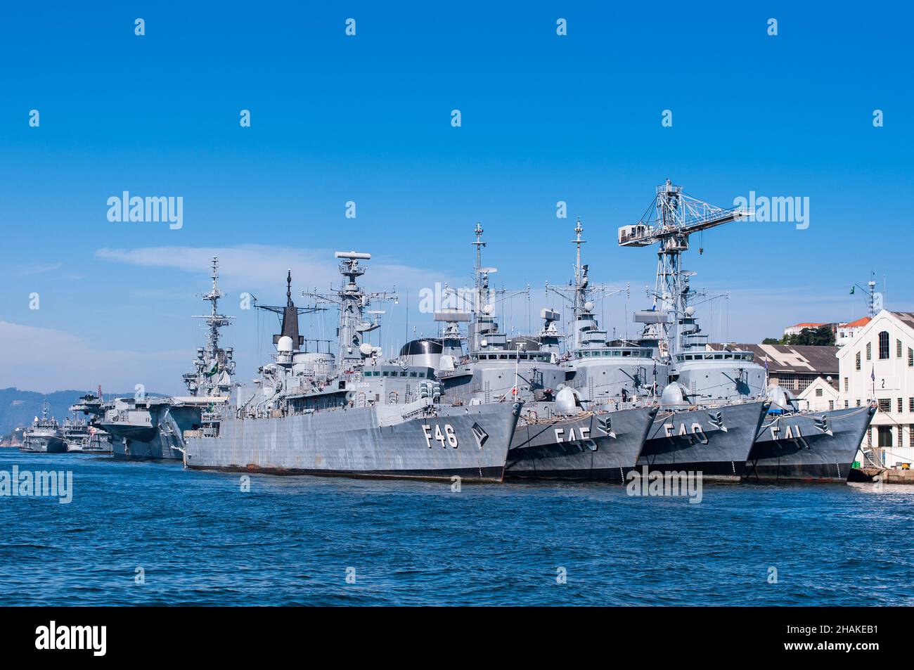Rio de Janeiro, Brazil - August 9, 2018; Brazilian Navy warships ...