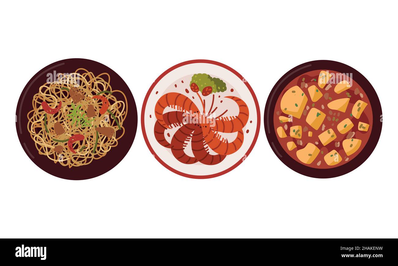 set of chinese cuisine Stock Vector Image & Art - Alamy