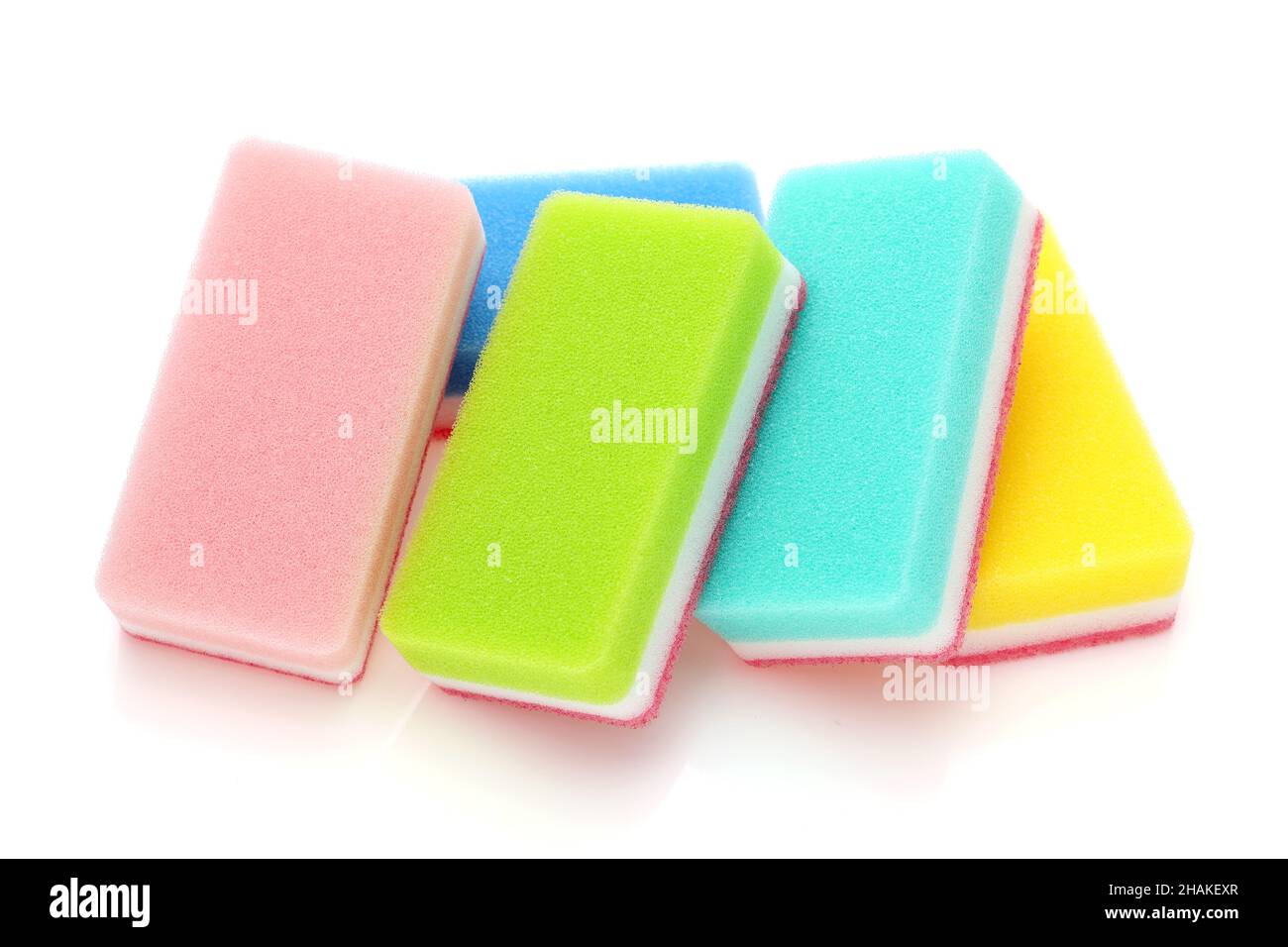 bright color rectangular sponges for washing dishes and cleaning in ...