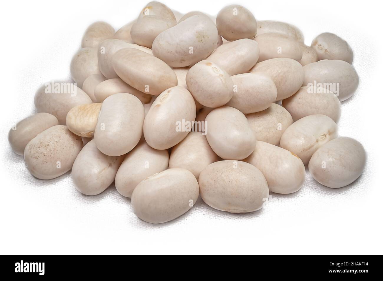 White beans on white background Stock Photo - Alamy