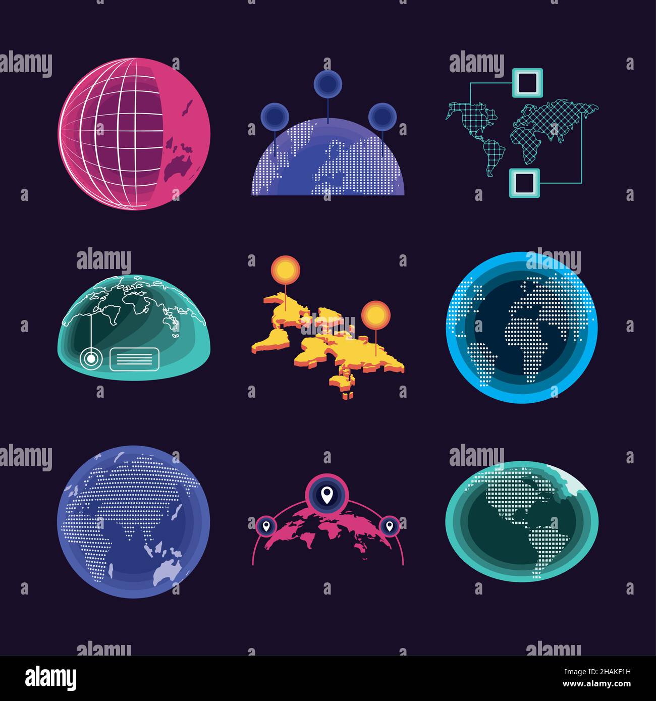 icons infographic world map Stock Vector Image & Art - Alamy