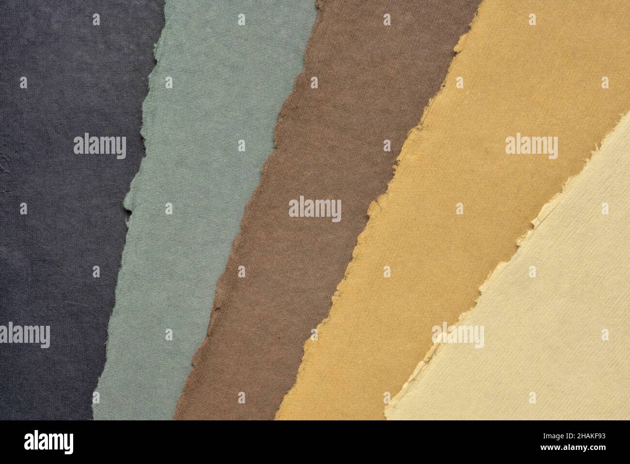 collection of handmade Indian rag paper in earth tones produced from ...