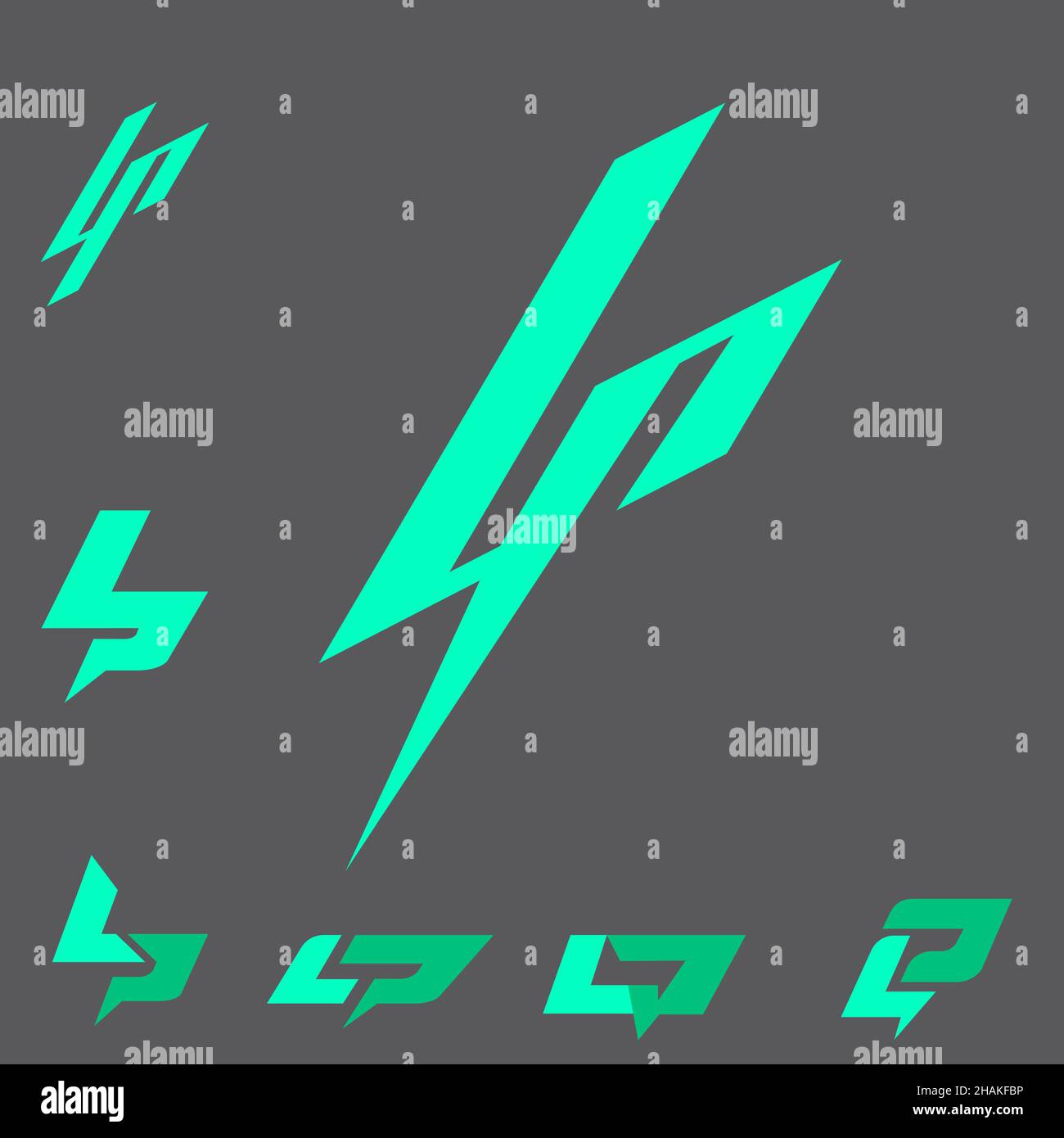 LP letter based Lighning shape monogram concepts vector format Stock ...