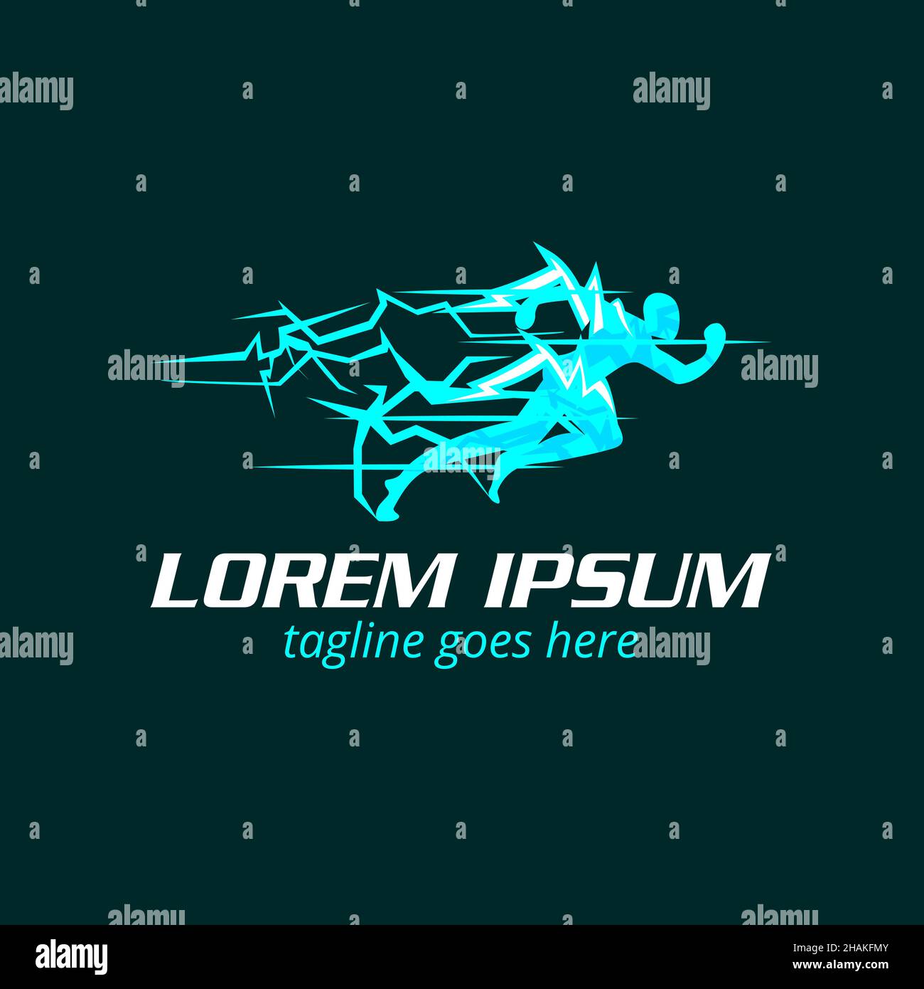 Running like lightning vector symbol for design element, sport, brand ...