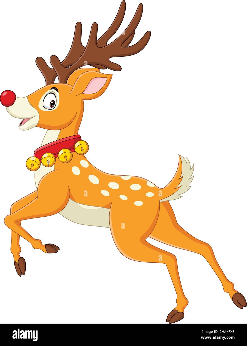 Cartoon funny deer running on white background Stock Vector Image & Art ...