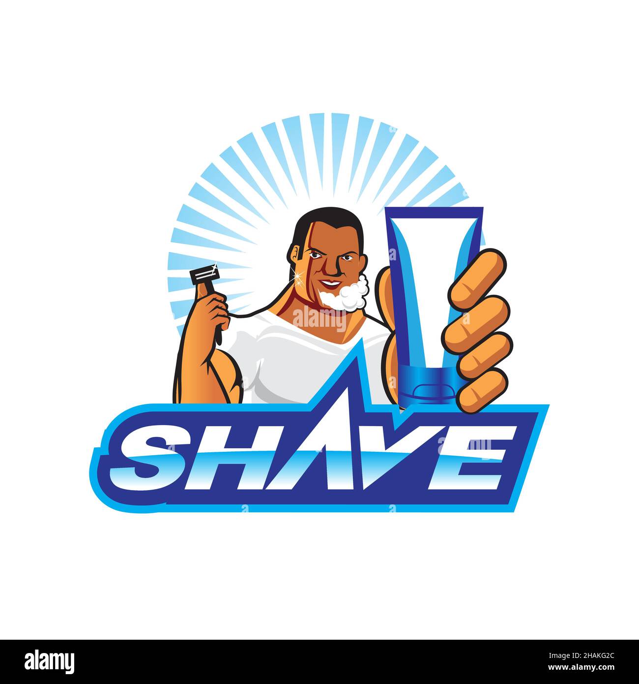 shaving man vector illustration commercial . for infographic, web ...