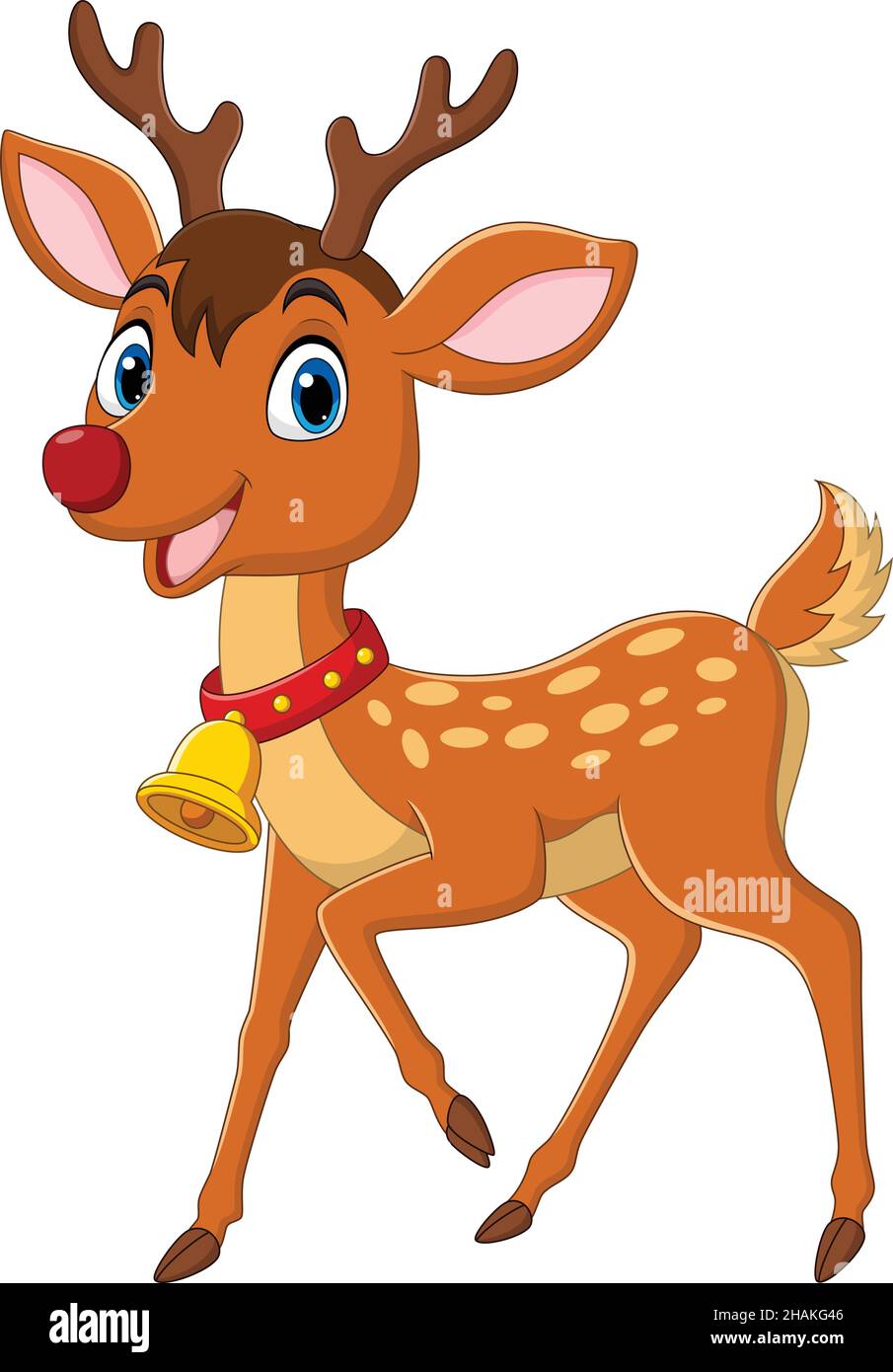 Cartoon cute little deer on white background Stock Vector Image & Art ...