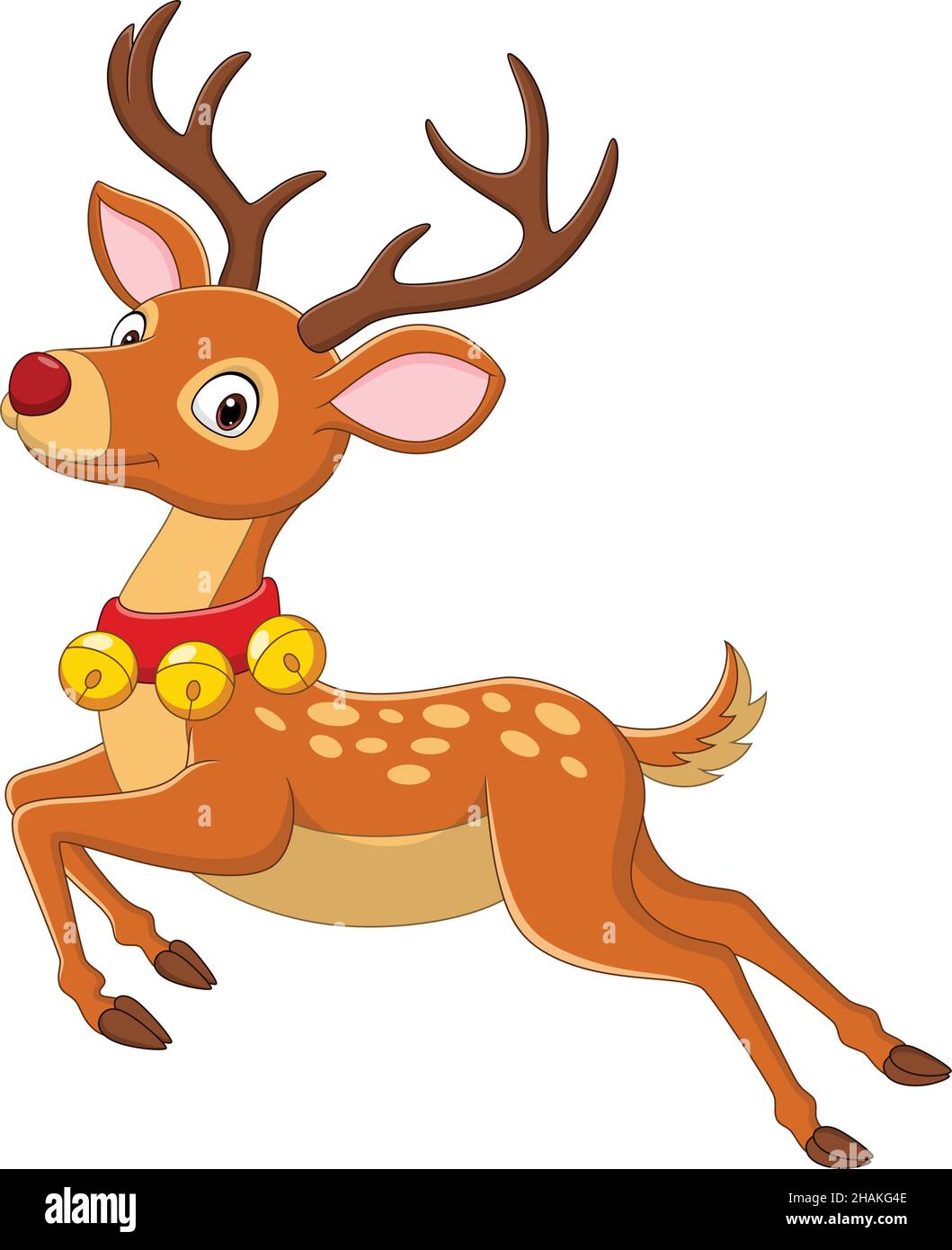 Cartoon cute little deer running on white background Stock Vector Image ...
