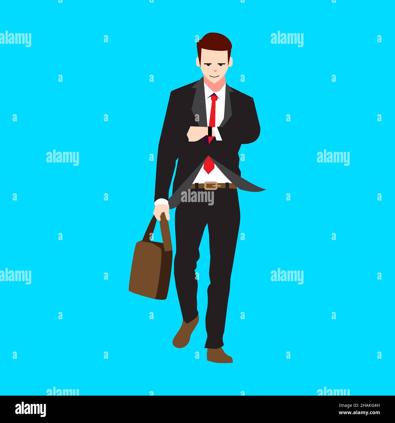 Man going to work vector flat illustration can be used for infographic ...