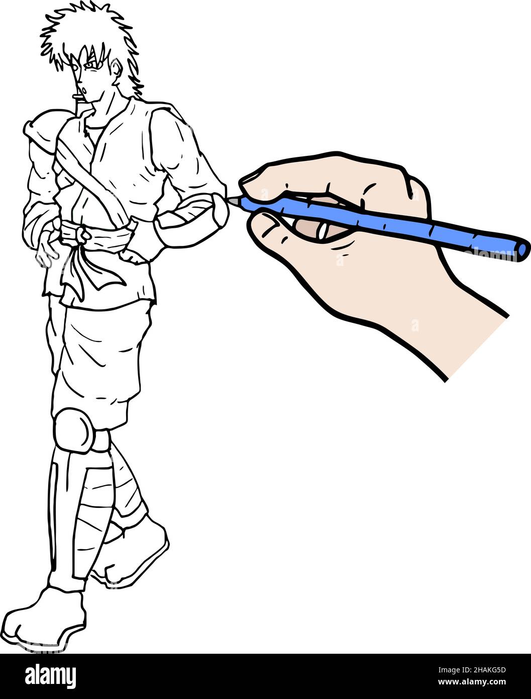 samurai walking draw Stock Vector Image & Art - Alamy