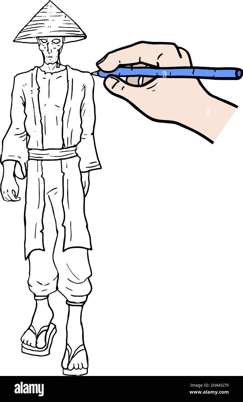 Illustration chinese food character Cut Out Stock Images & Pictures - Alamy