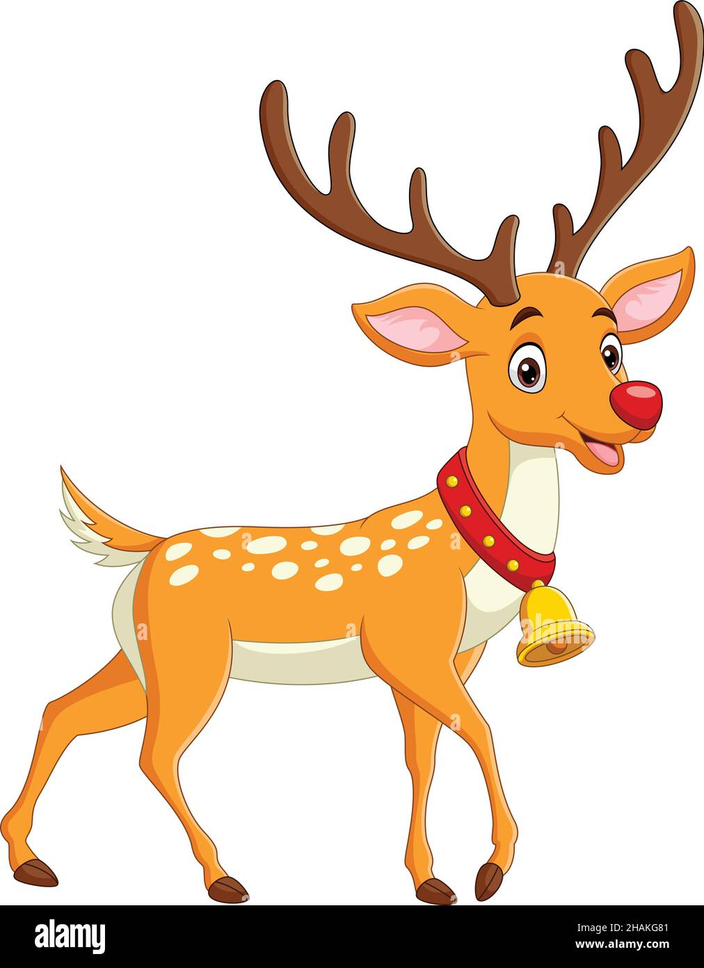 Cartoon cute little deer on white background Stock Vector Image & Art ...
