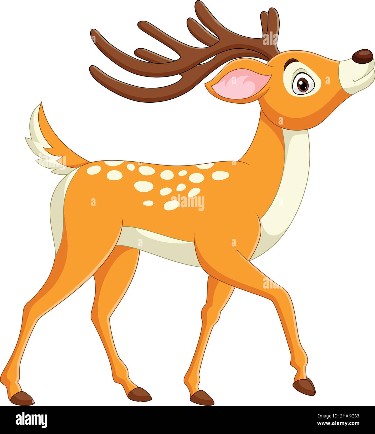 Cartoon funny deer on white background Stock Vector Image & Art - Alamy