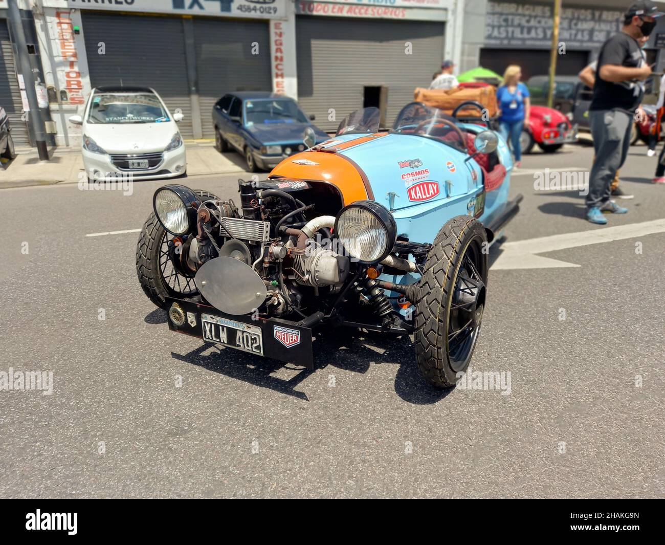 BUENOS AIRES, ARGENTINA - Nov 08, 2021: old sporty light blue Morgan ...