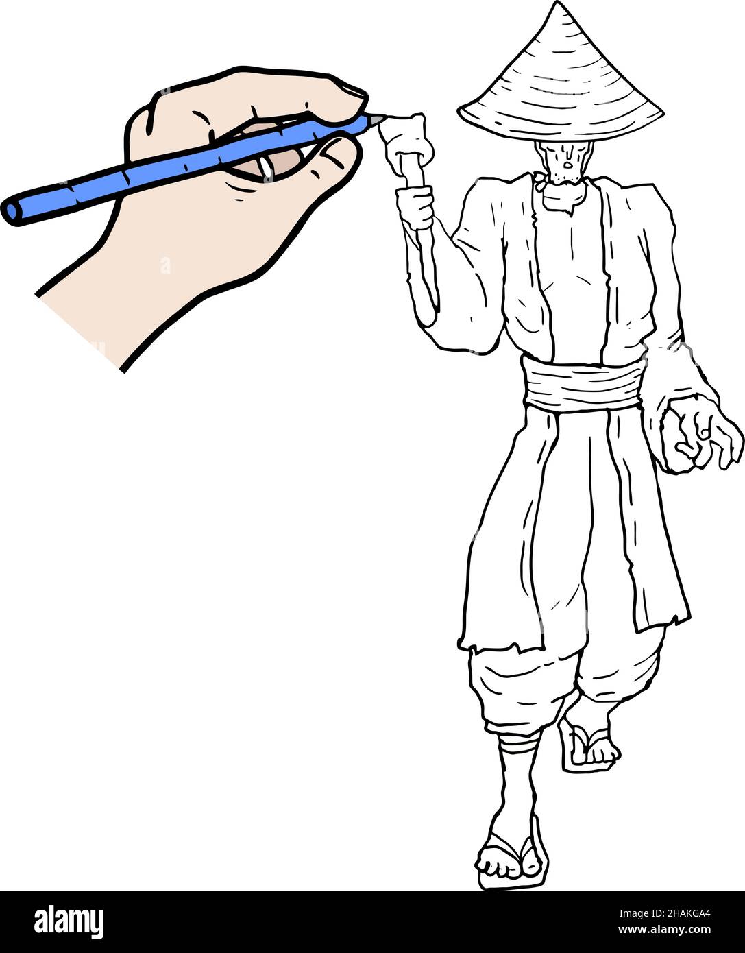 oriental man draw Stock Vector Image & Art - Alamy