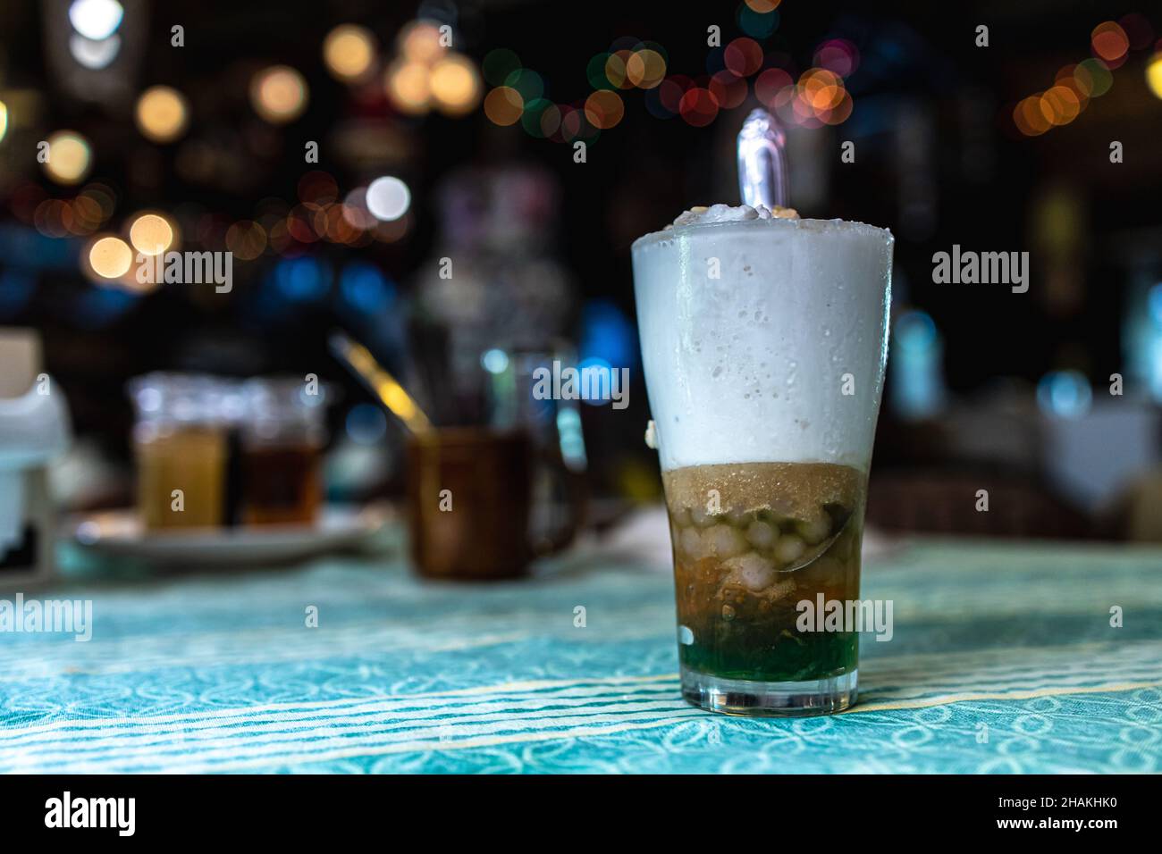 Traditional Filipino desert Buco Pandan at Restaurant Stock Photo - Alamy