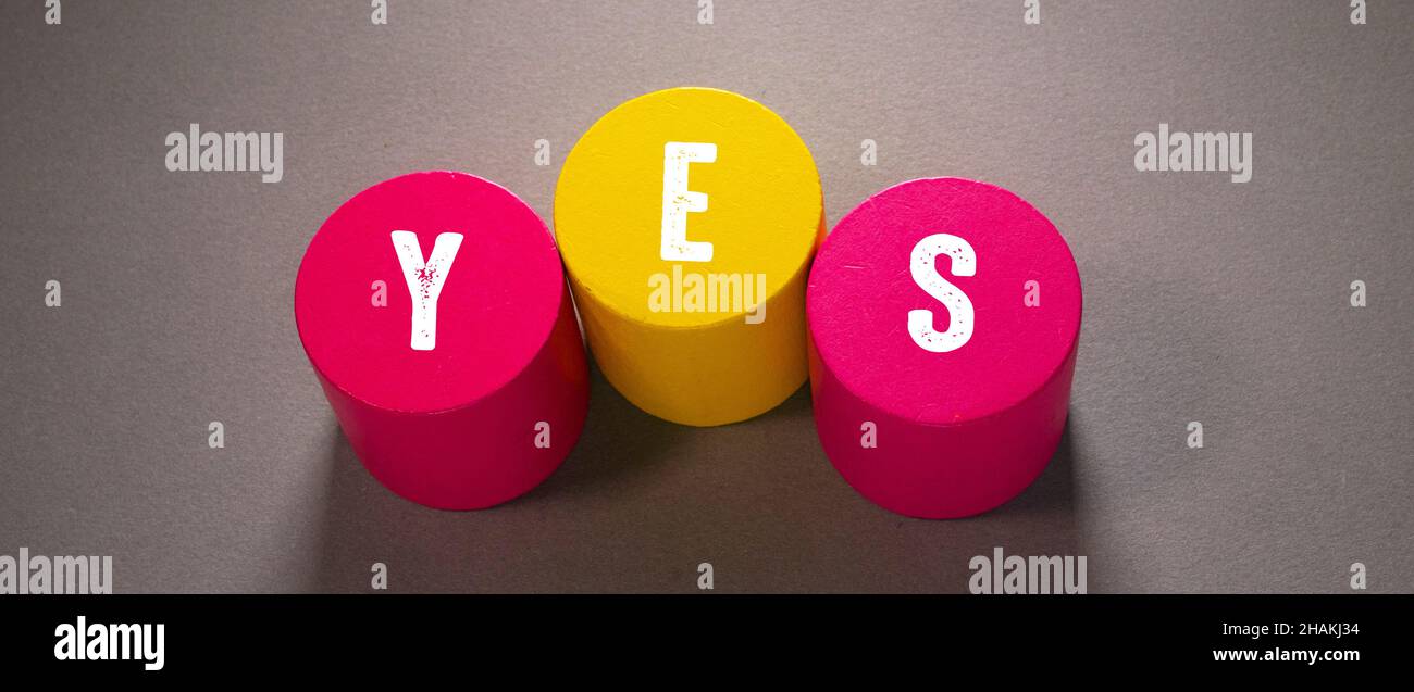 Words with Yes Business Concept idea Stock Photo - Alamy