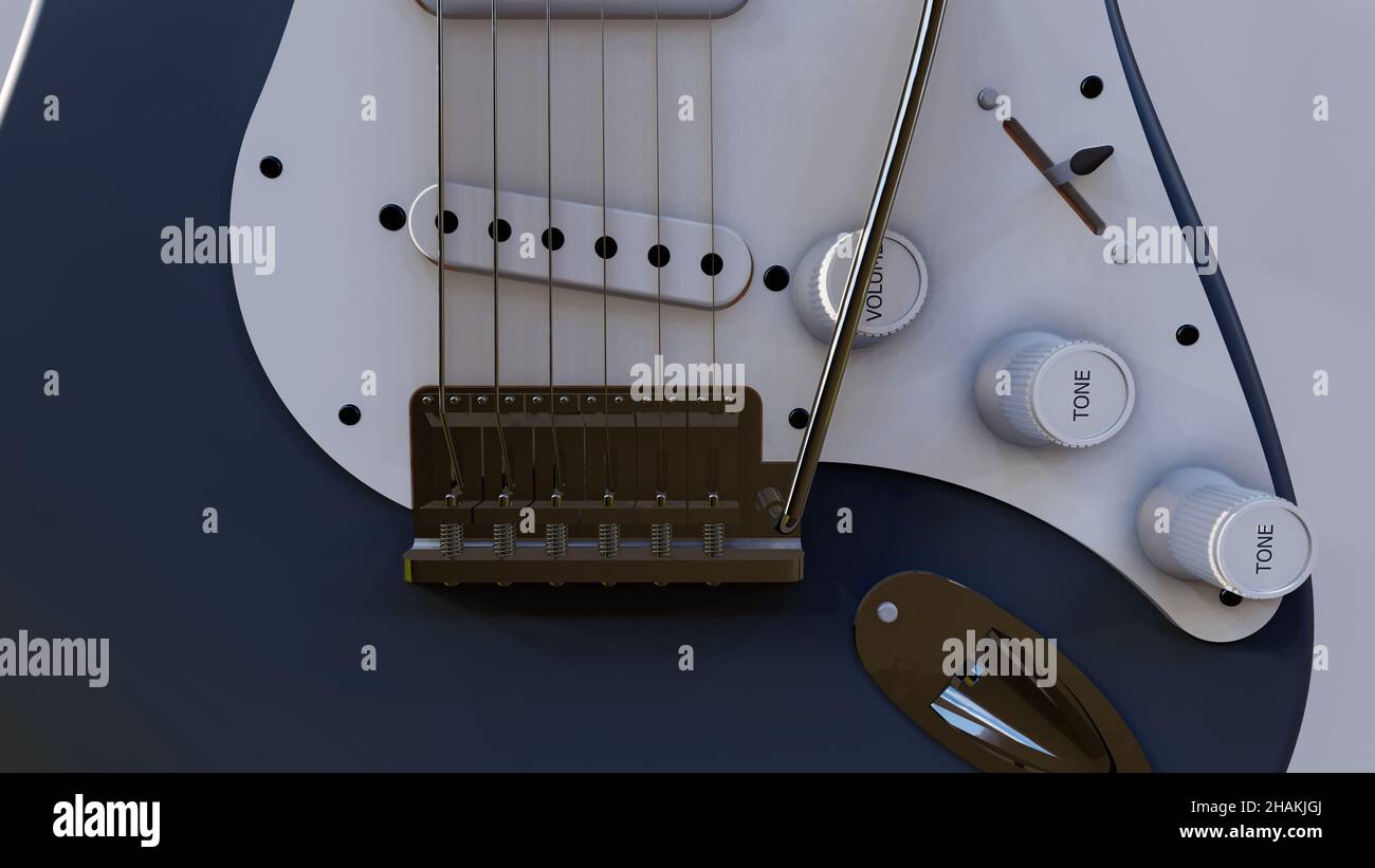 Detail of full body guitar fret strings bridge pins cap neck pegs cap ...