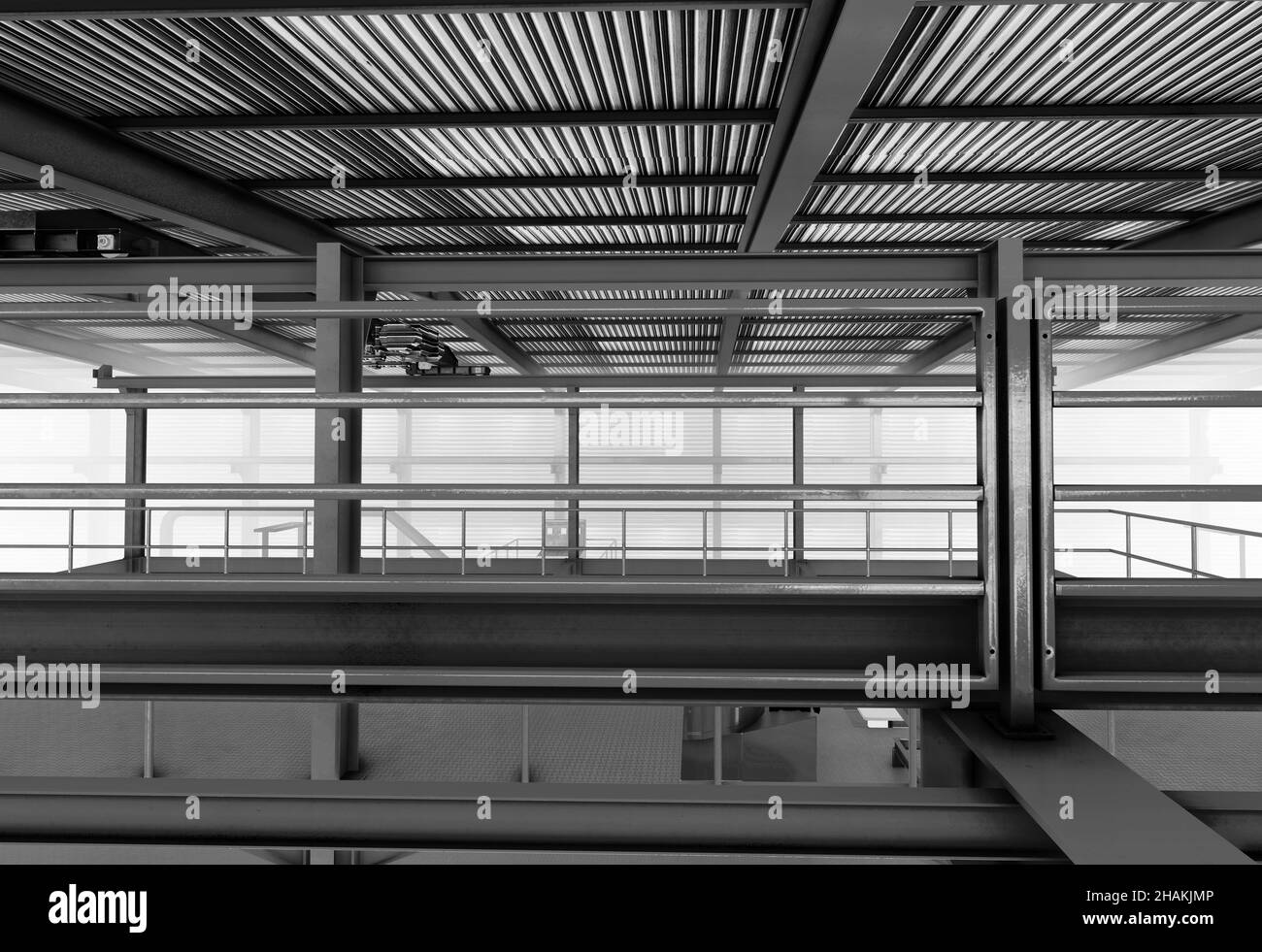 Industrial factory structure with mechanical machines for production ...