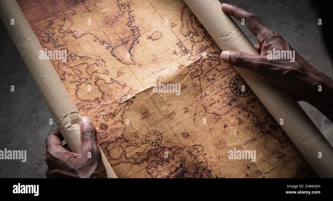 Close up of a very old map Stock Photo - Alamy