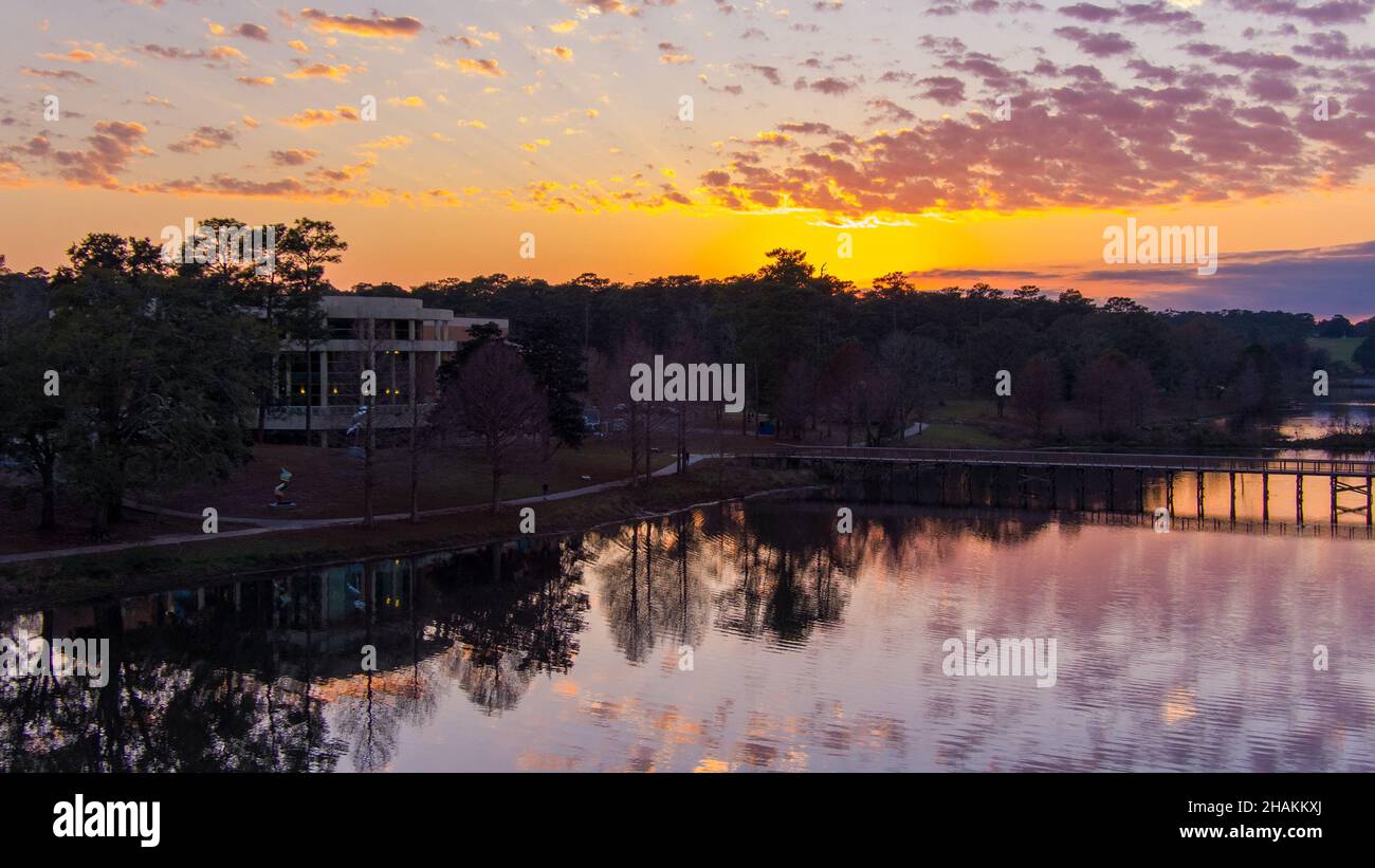 Langan Park in Mobile, Alabama at sunset Stock Photo - Alamy