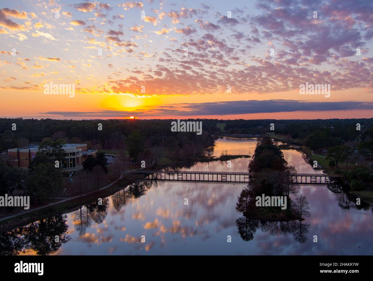 Langan Park in Mobile, Alabama at sunset Stock Photo - Alamy
