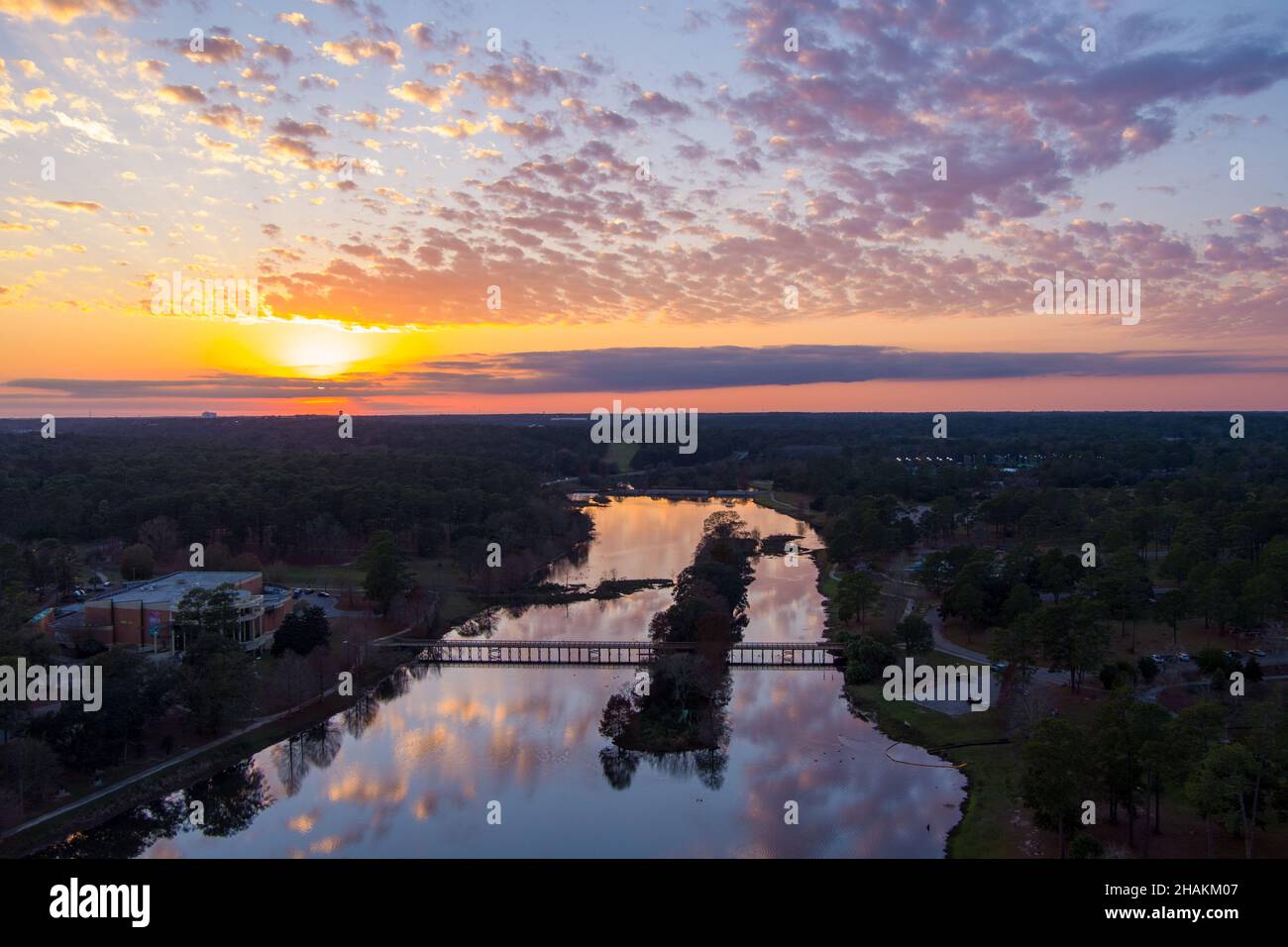Langan Park in Mobile, Alabama at sunset Stock Photo - Alamy