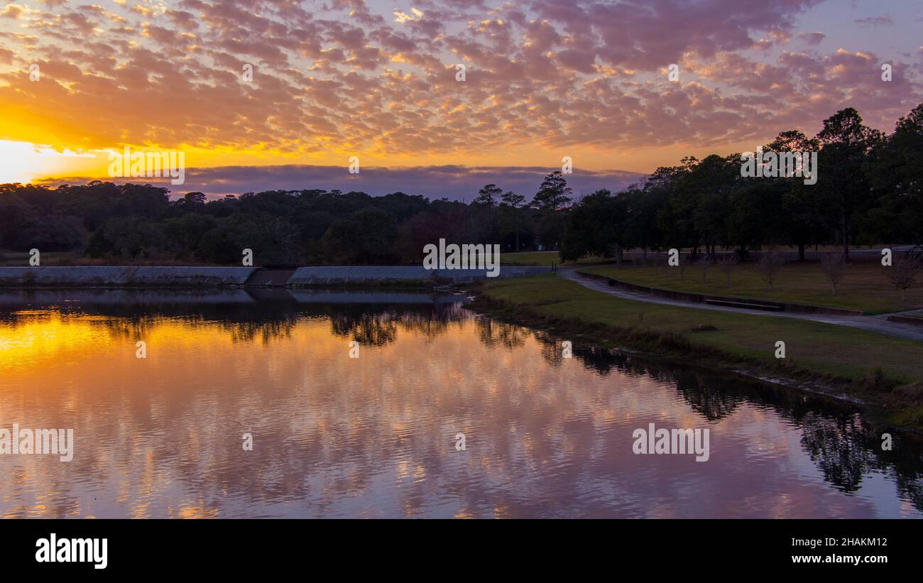 Langan Park in Mobile, Alabama at sunset Stock Photo - Alamy