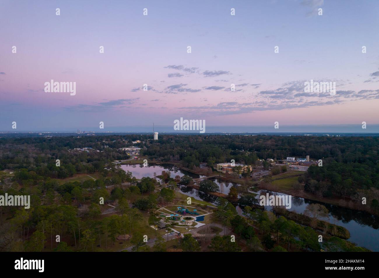 Langan Park in Mobile, Alabama at sunset Stock Photo - Alamy