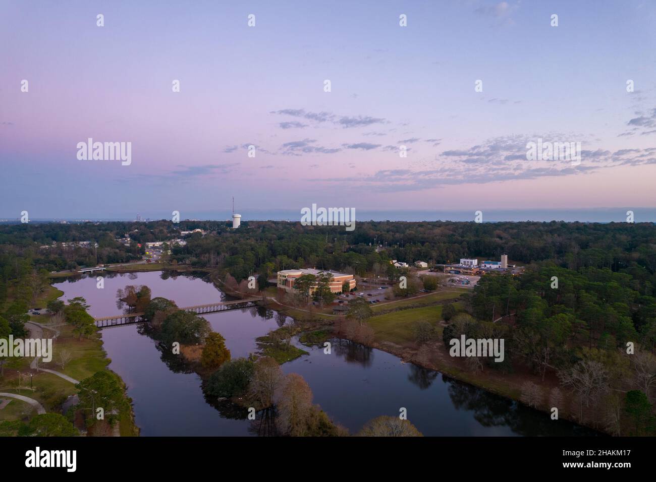 Langan Park in Mobile, Alabama at sunset Stock Photo - Alamy