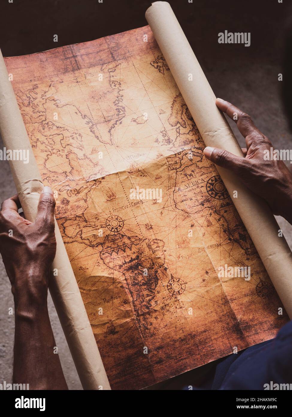 Close up of a very old map Stock Photo - Alamy