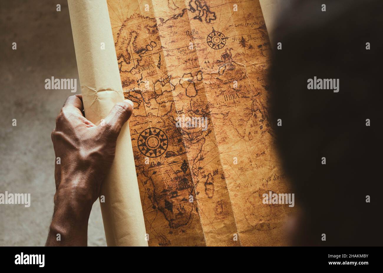 Close up of a very old map Stock Photo - Alamy