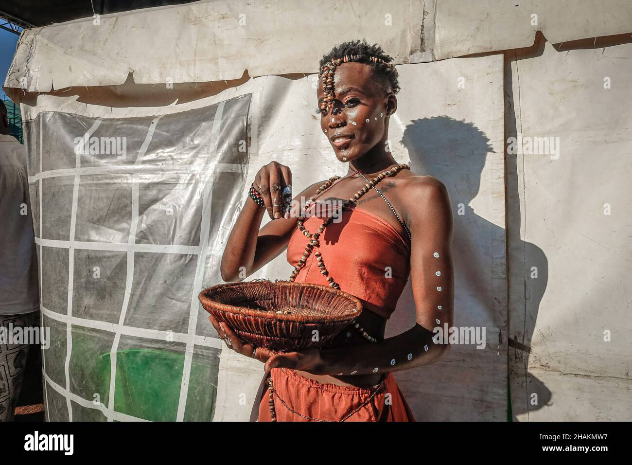 Nairobi, Kenya. 11th Dec, 2021. A young female model poses during the ...