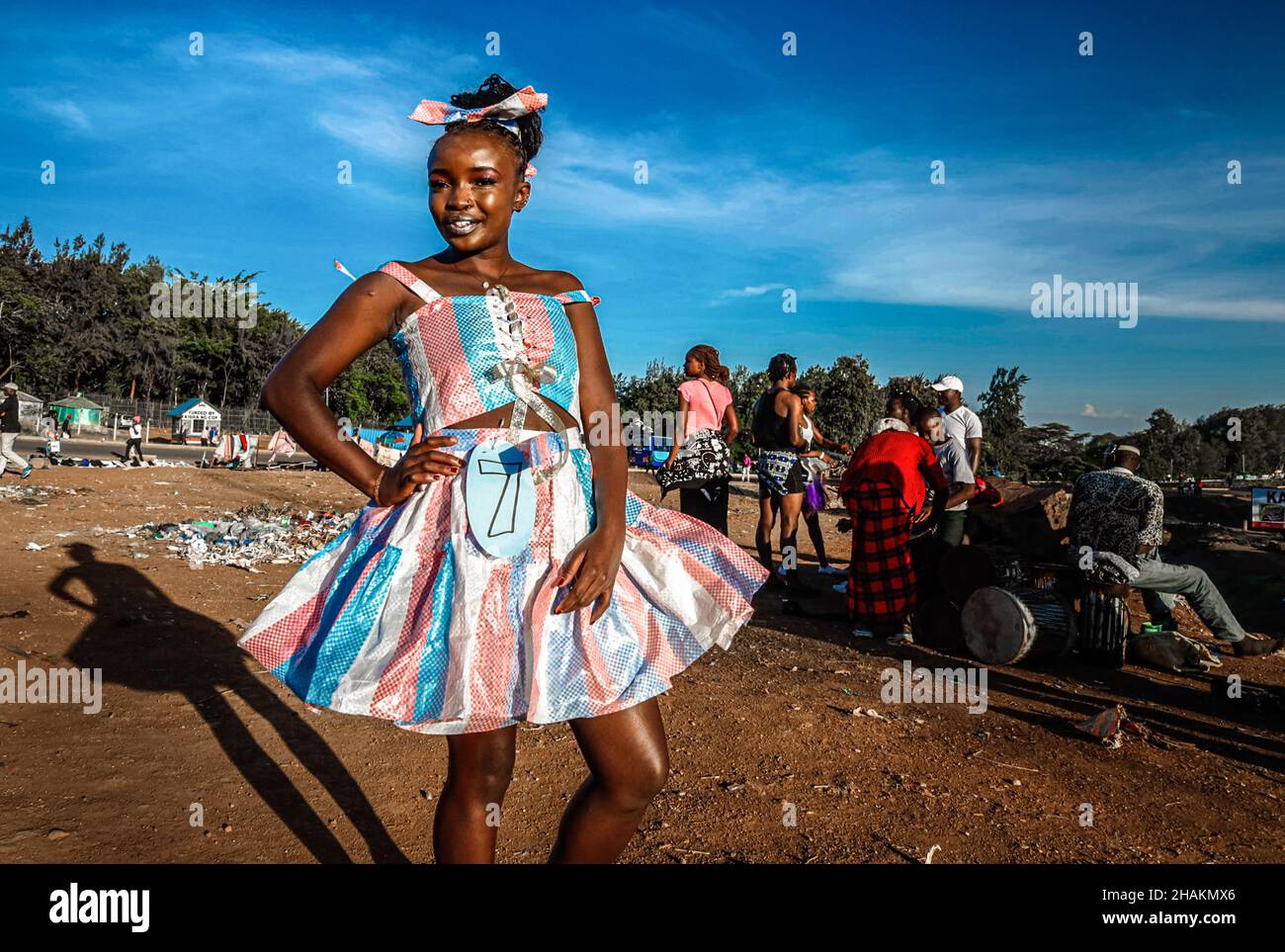 Nairobi, Kenya. 11th Dec, 2021. A young female model dressed in a ...