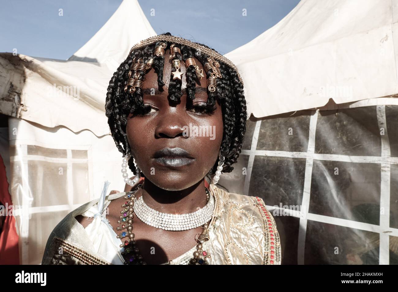 Nairobi, Kenya. 11th Dec, 2021. A young female model is seen during the ...