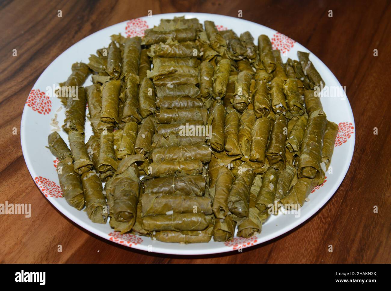 Preparing stuffed vine leaves Levantine style Stock Photo - Alamy