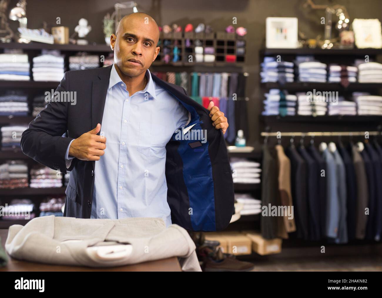 Man choosing purchases on hi-res stock photography and images - Alamy