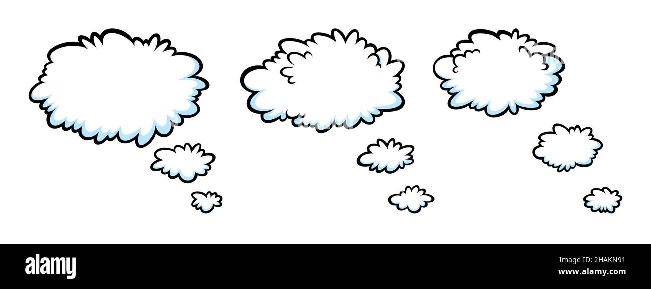 Comic speed effect with clouds. Comic clouds with motion trail lines ...