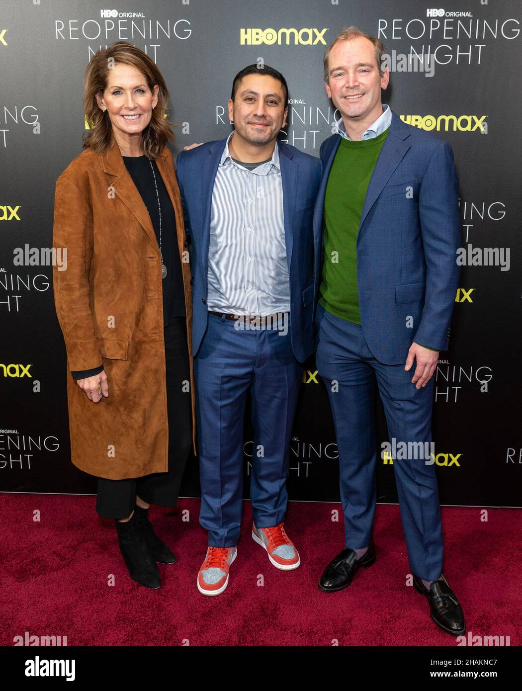 New York, NY - December 13, 2021: Perri Peltz, Rudy Valdez, Matthew O ...