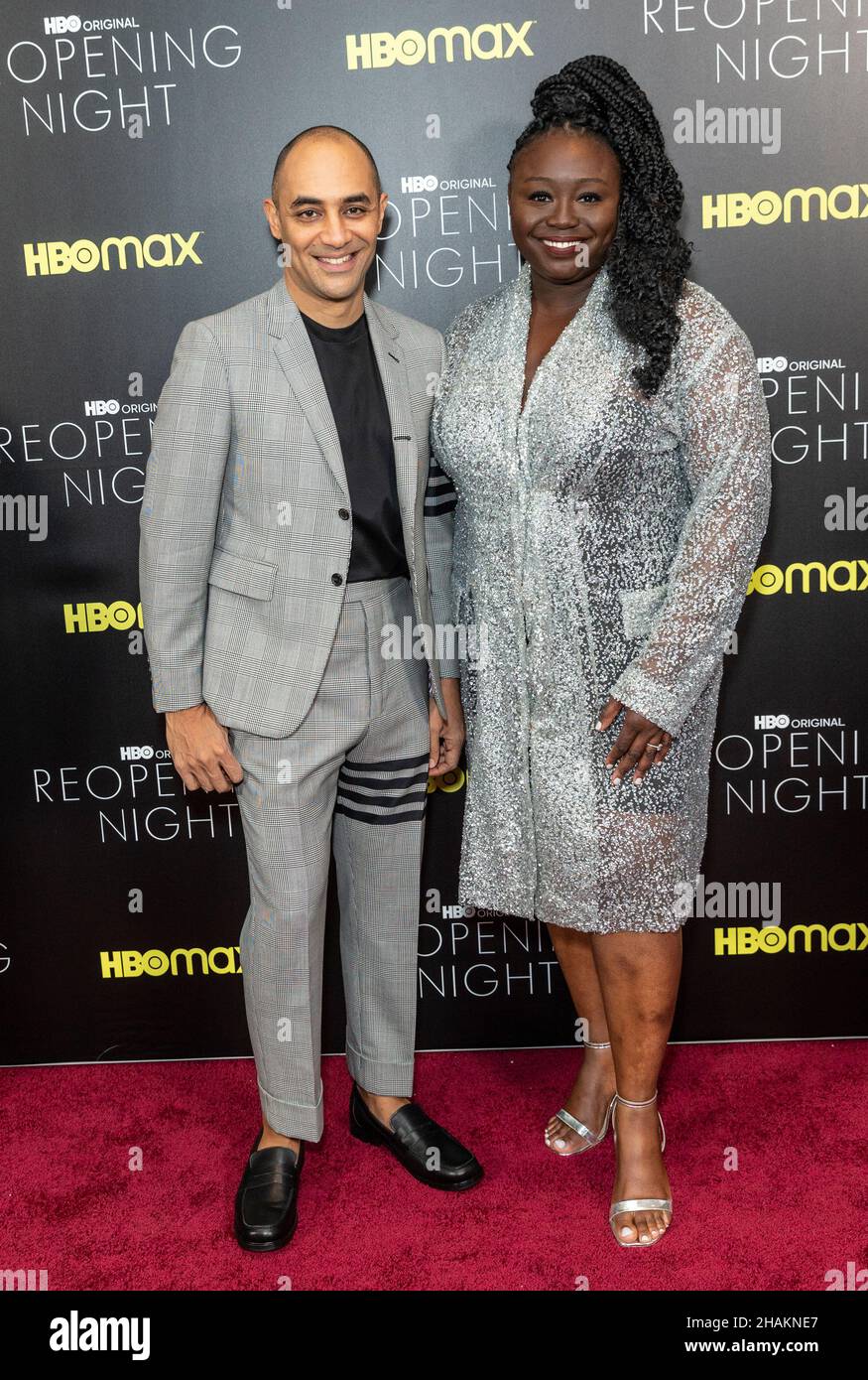 New York, NY - December 13, 2021: Saheem Ali and Jocelyn Bioh attend the "ReOpening Night" by ...