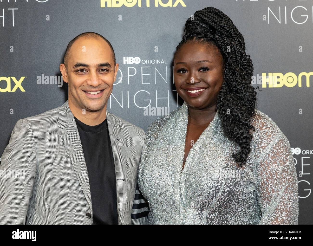 New York, NY - December 13, 2021: Saheem Ali and Jocelyn Bioh attend ...