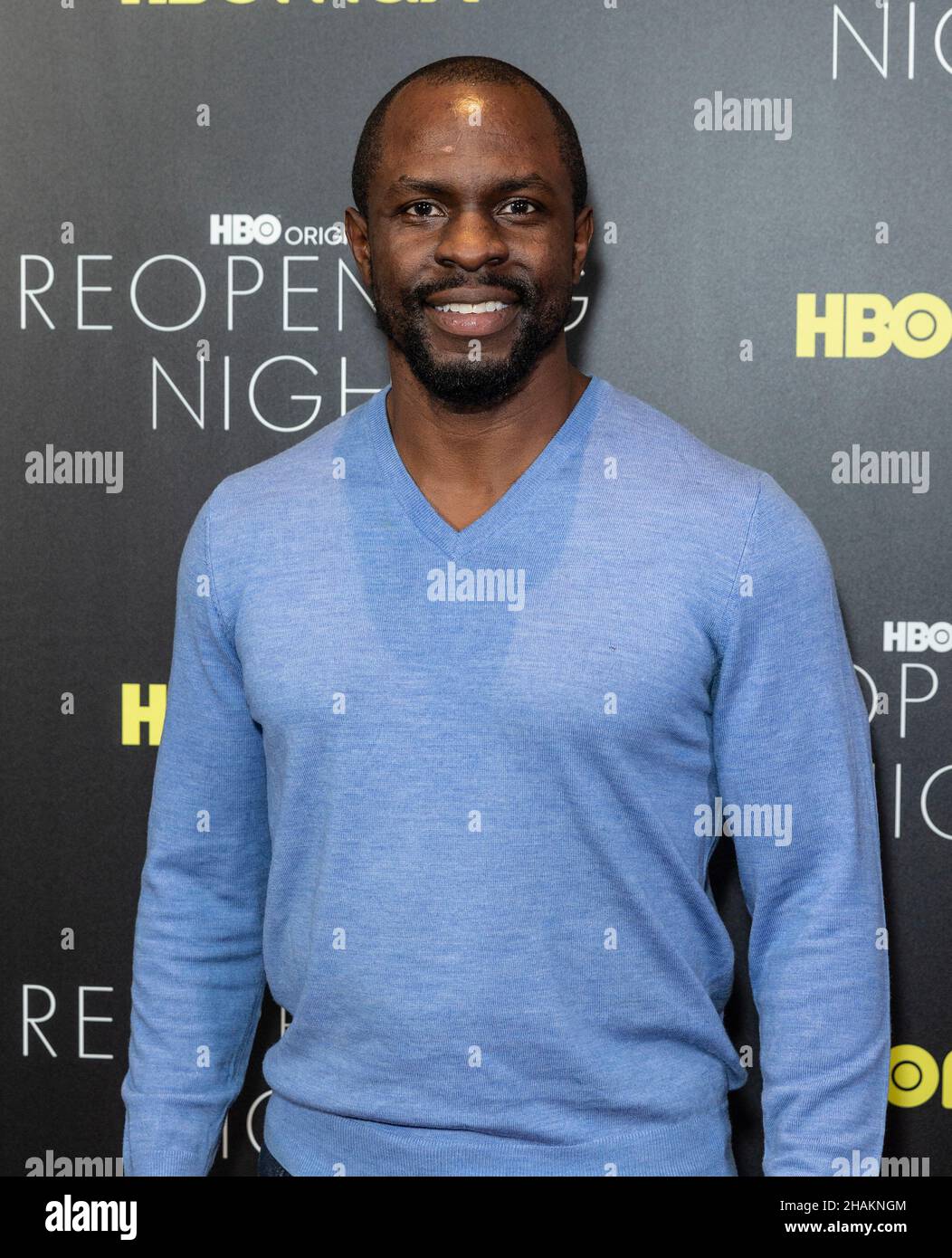 New York, NY - December 13, 2021: Gbenga Akinnagbe attends the ...