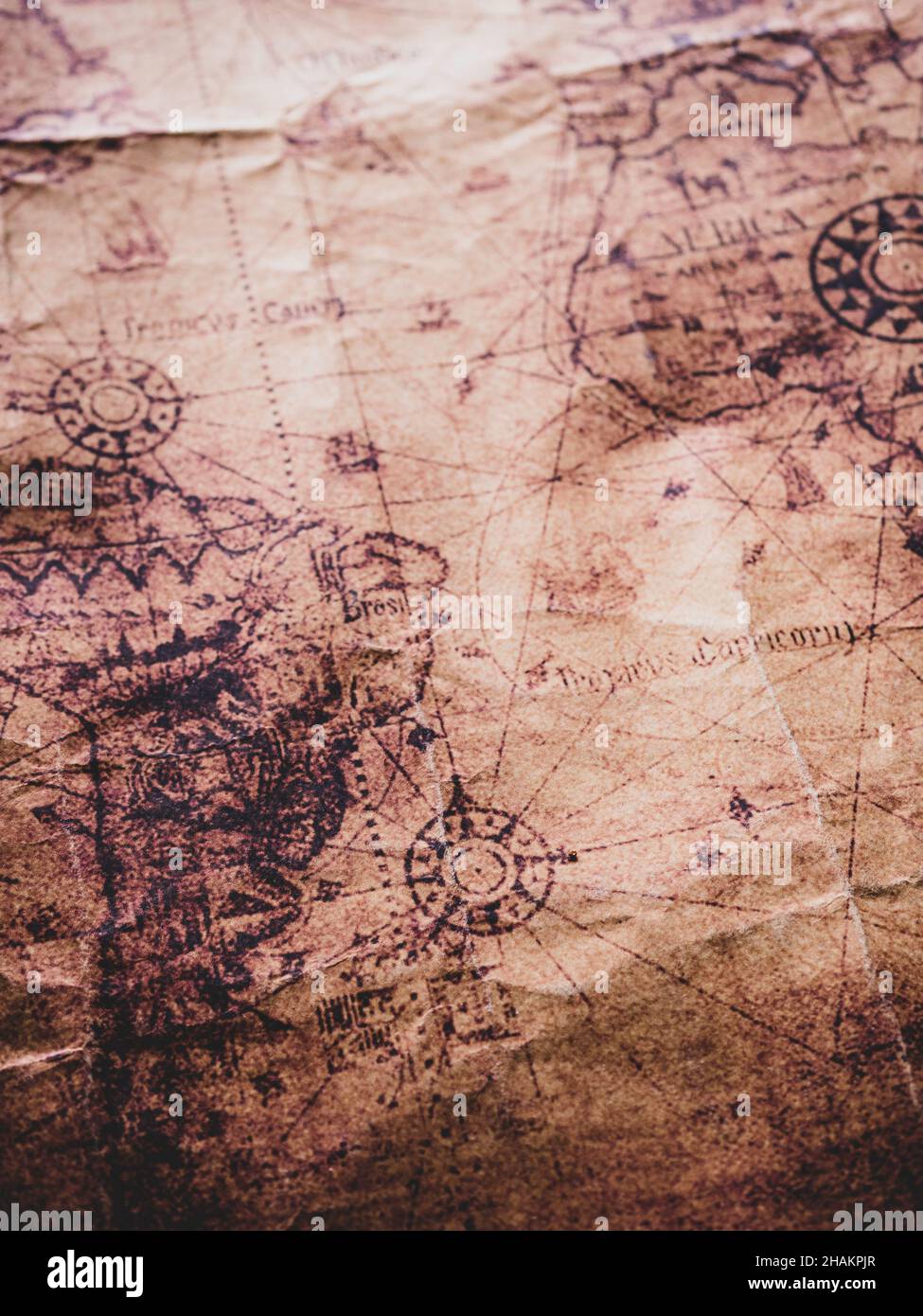 Close up of a very old map Stock Photo - Alamy